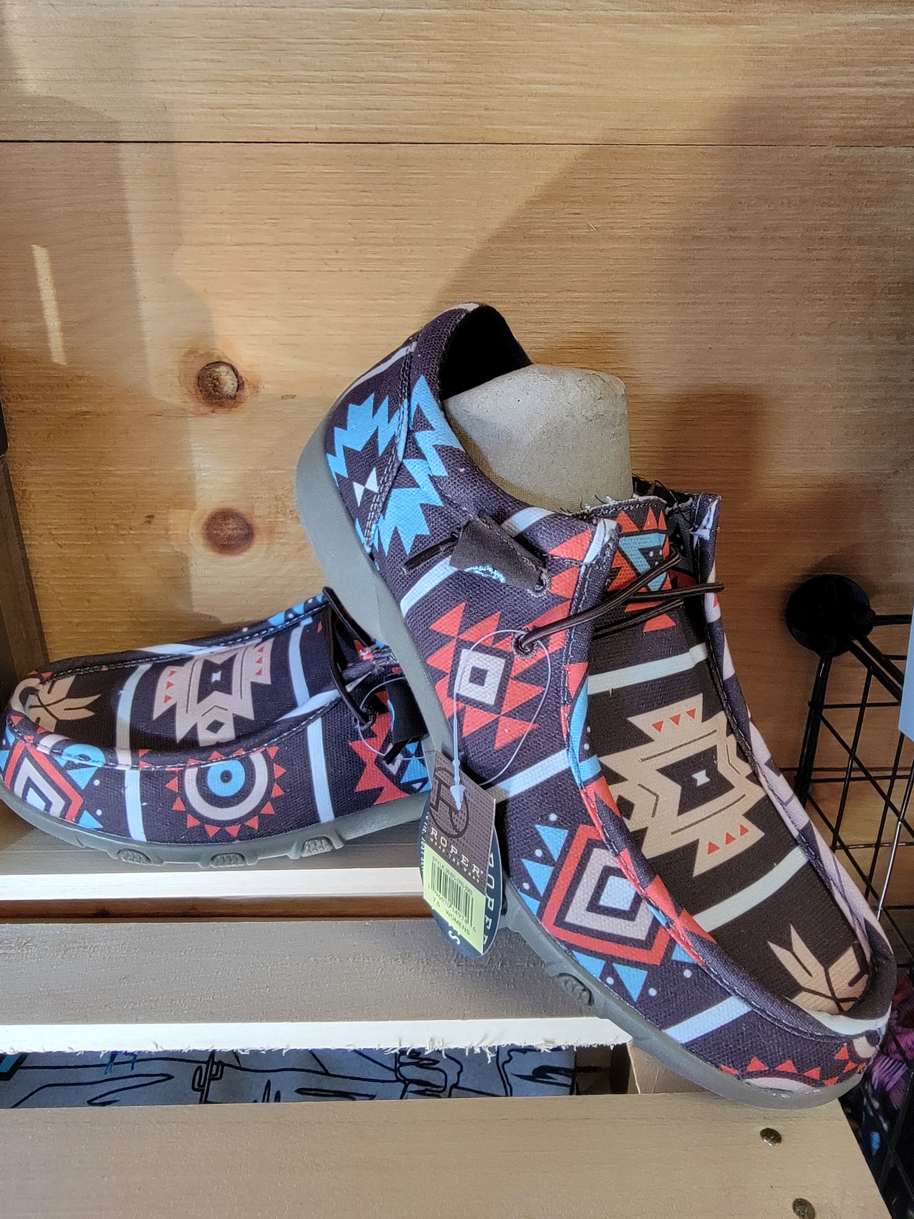 Ladies Brown Aztec Ropers – Western Iron